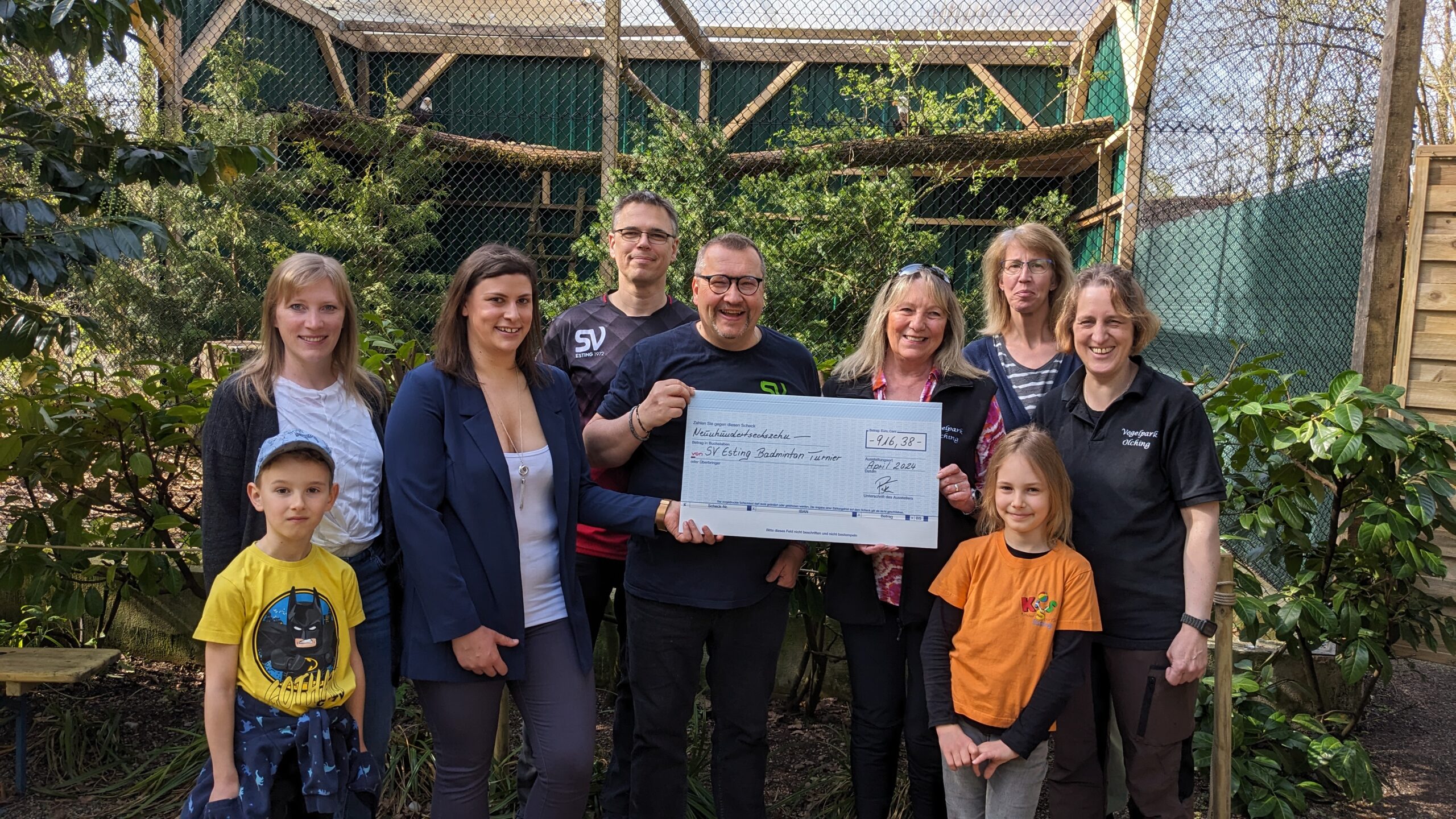 Spendenübergabe 2024 an den Vogelpark Olching - SV Esting e.V.